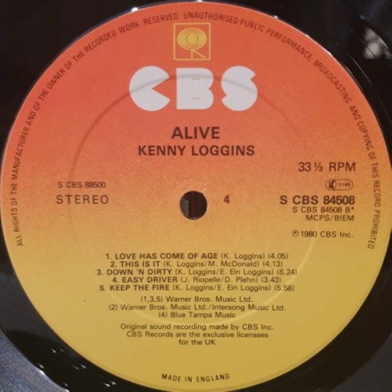 Kenny Loggins - Alive - 1980 I Plak Sesi